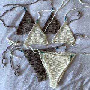 Handmade Crochet Bikini: Boho Beaded Two-piece Swimwear - Etsy