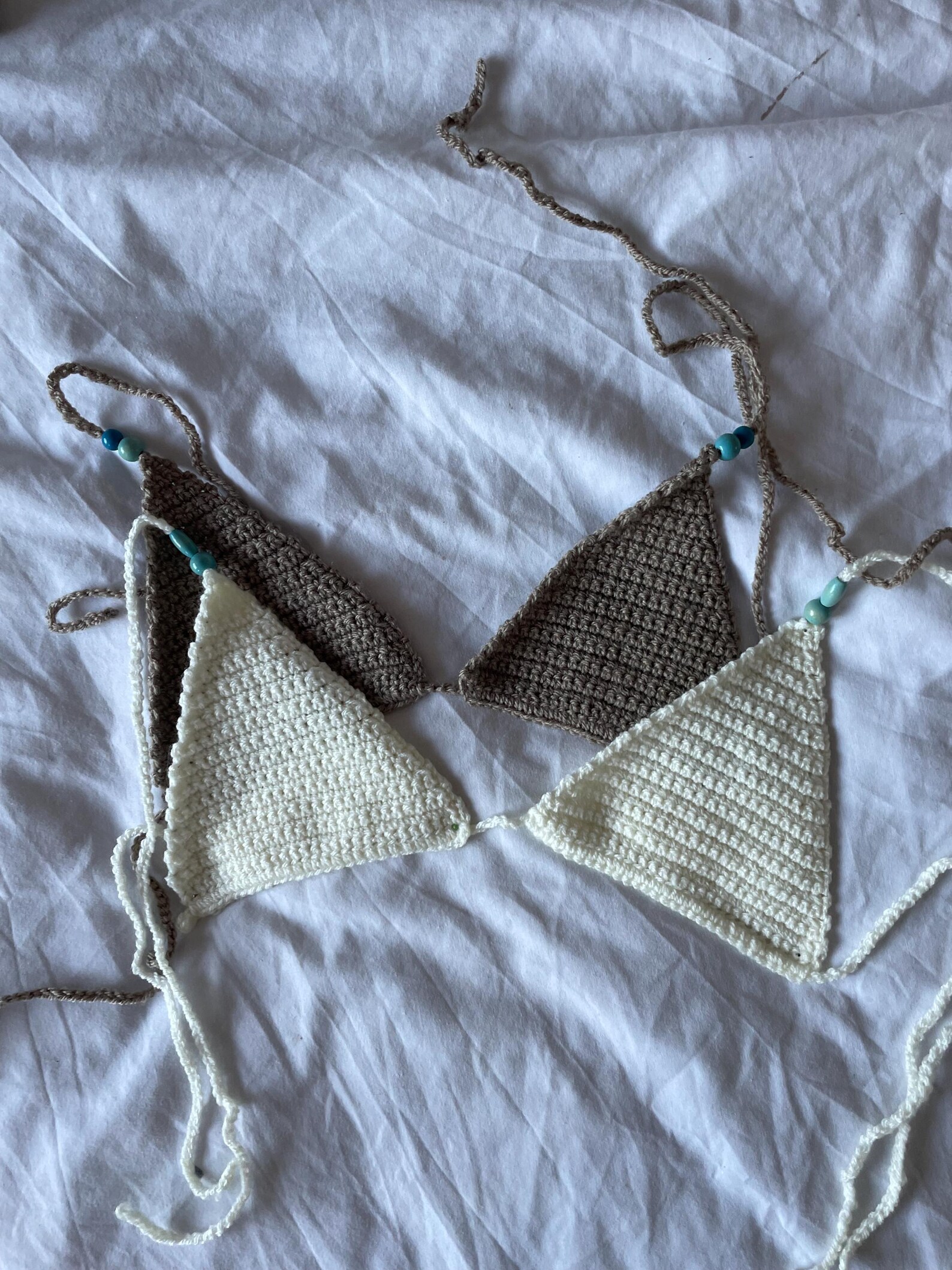 Handmade Crochet Bikini: Boho Beaded Two-piece Swimwear - Etsy
