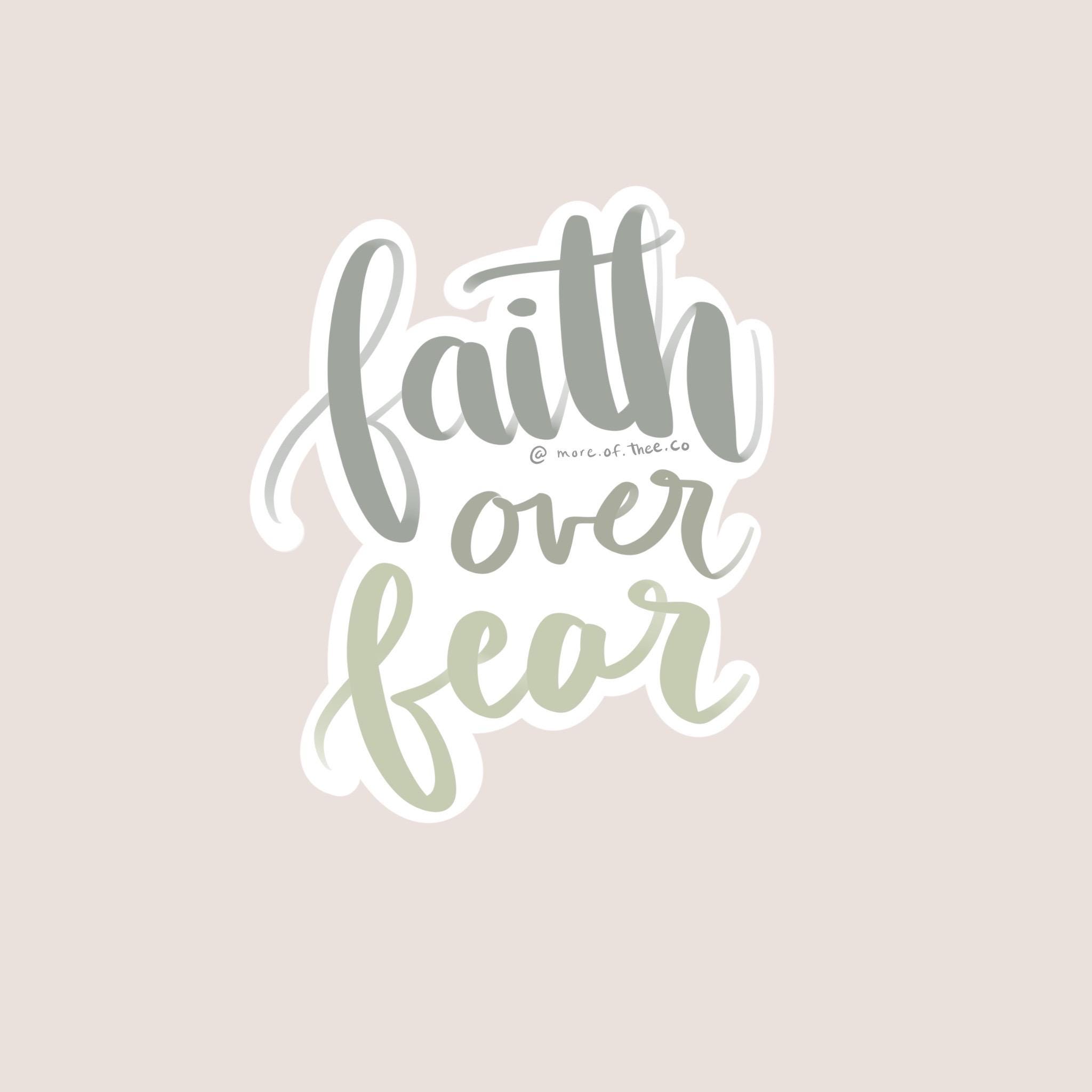 Faith Over Fear, Bible Verse Sticker, Die-cut Stickers, Religious Decal ...