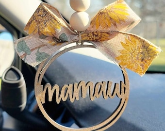 Mama Sunflower Rear View Mirror Car Charm Ornament Auto Jewelry - Etsy