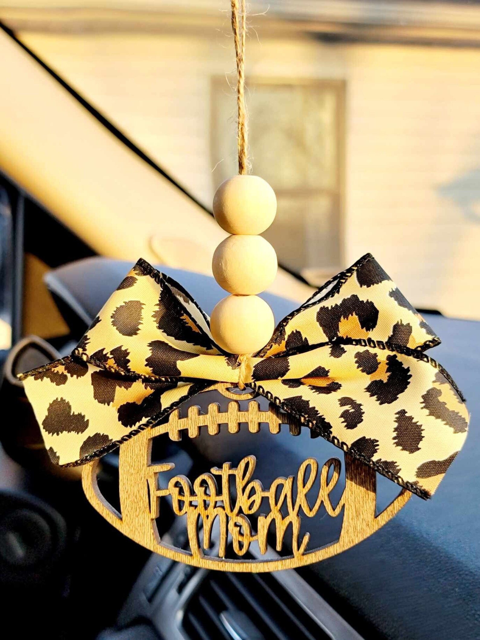 Football Mom Rear View Mirror Car Charm Ornament Auto Jewelry - Etsy