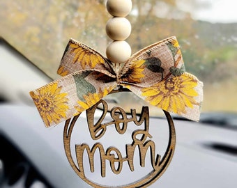Mama Sunflower Rear View Mirror Car Charm Ornament Auto Jewelry - Etsy