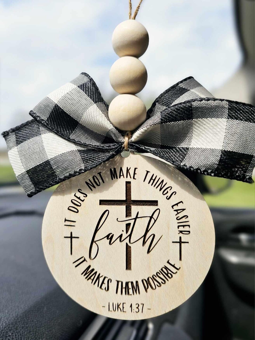 Faith Car Charm, Christian Auto Ornament With Bible Verse, Car Charm ...