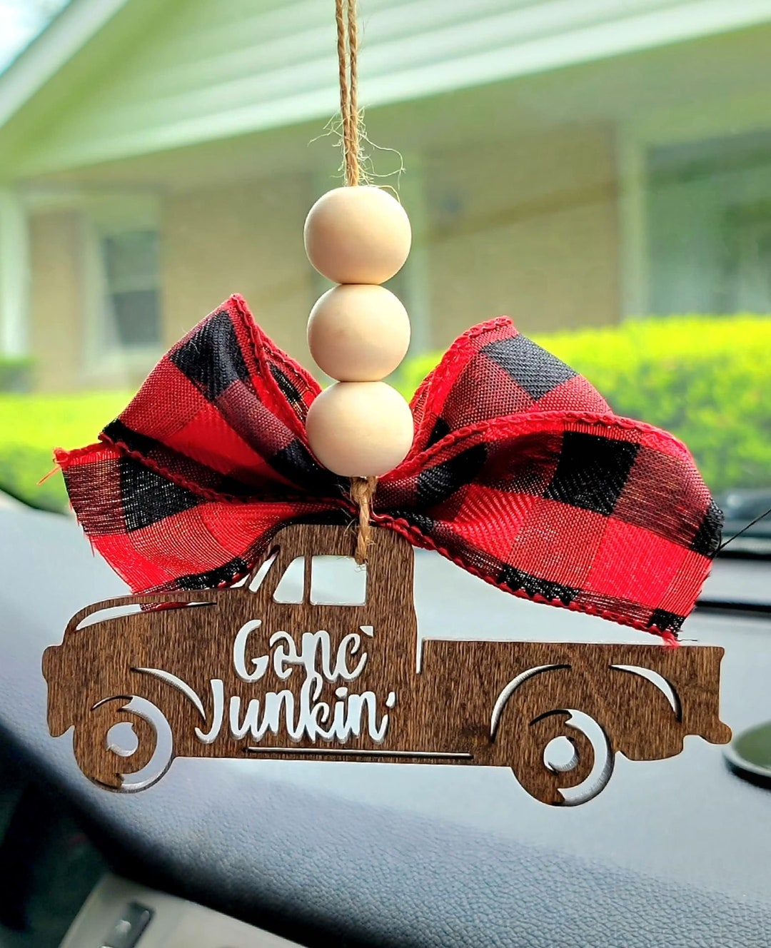Gone Junking Pick up Truck Rear View Mirror Car Charm Ornament Auto ...