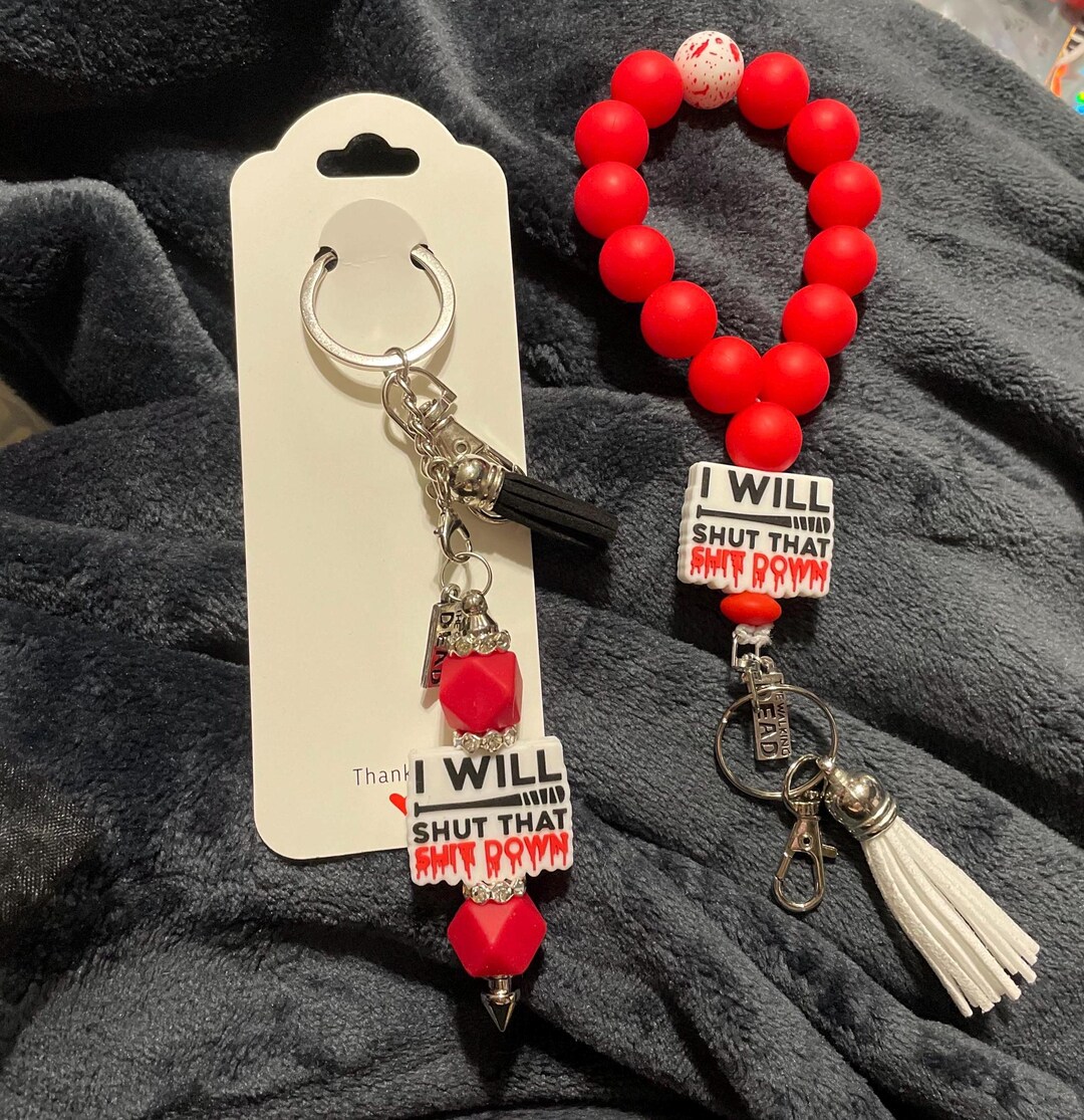 TWD Inspired Beaded Keychain - Etsy