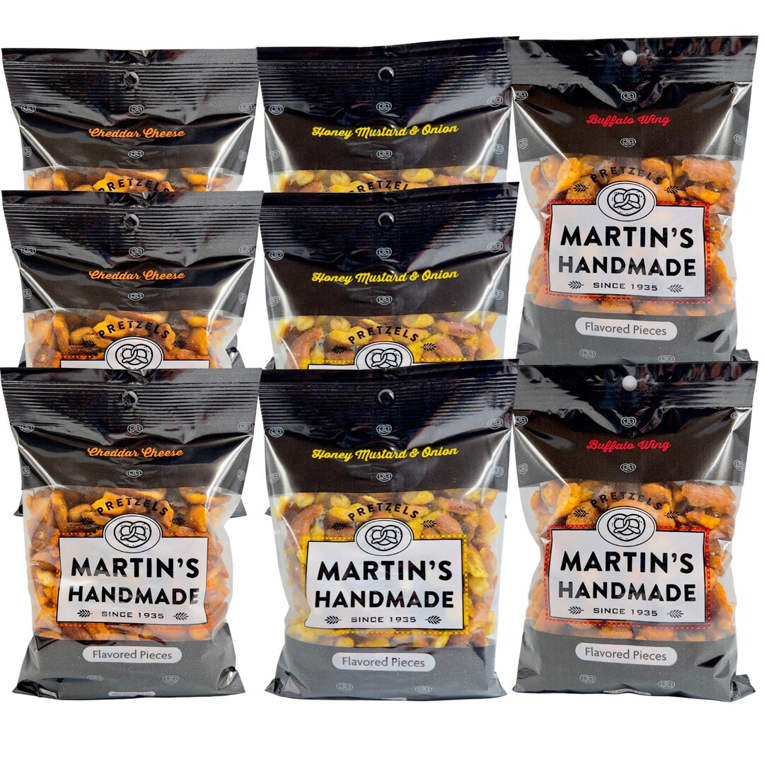 Flavored Pretzel Pieces Variety 8-pack, Snack Sampler, Gourmet Pretzel ...