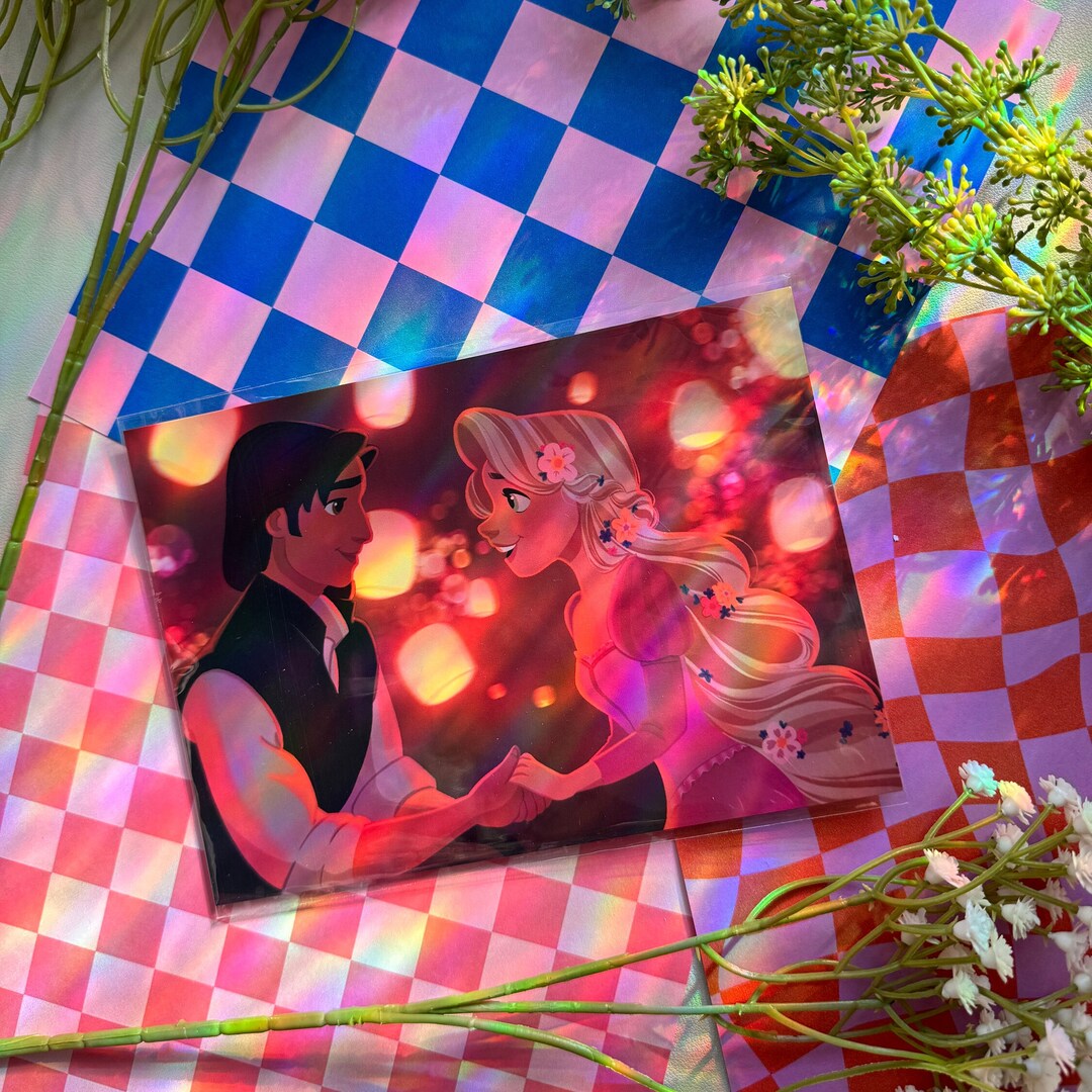 Rapunzel And Flynn Art Print High Quality Poster Disney Wall Decor Mothers Day Tsave With