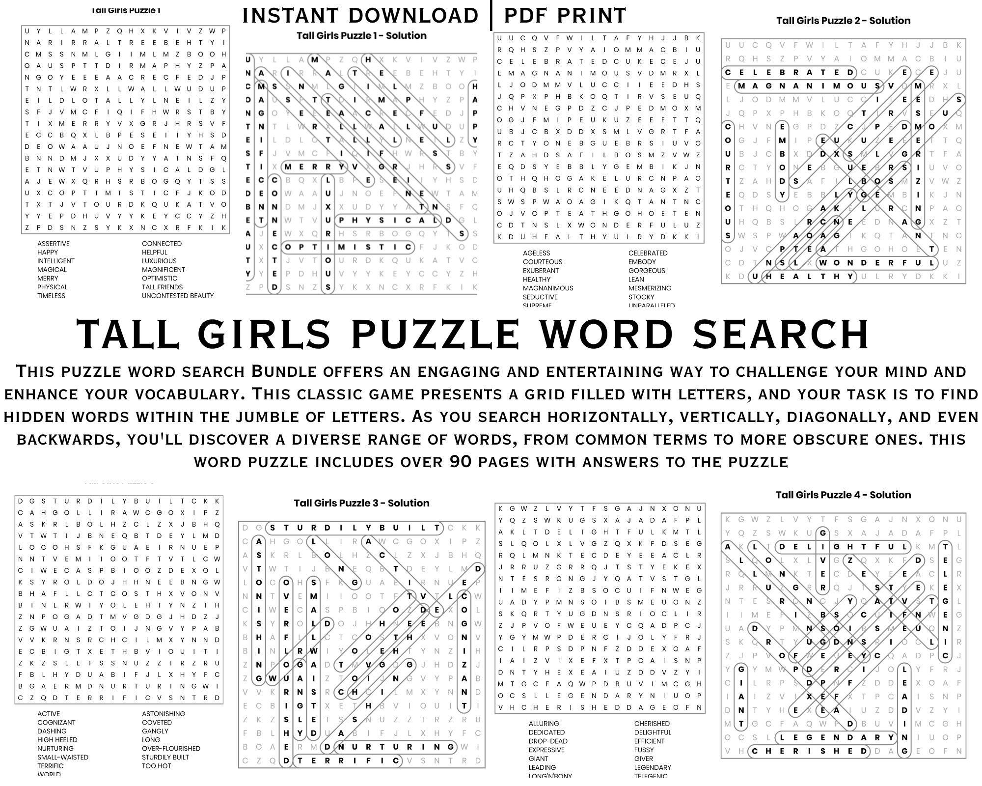 Tall Girls Cross World Puzzle, Instant Download, PNG - Etsy
