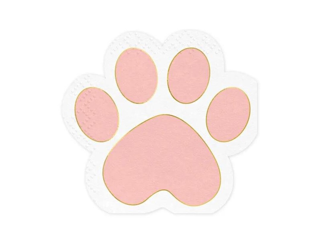 Kitty Paws Shaped Paper Napkins Cats Theme Birthday Tableware Cat Paws ...