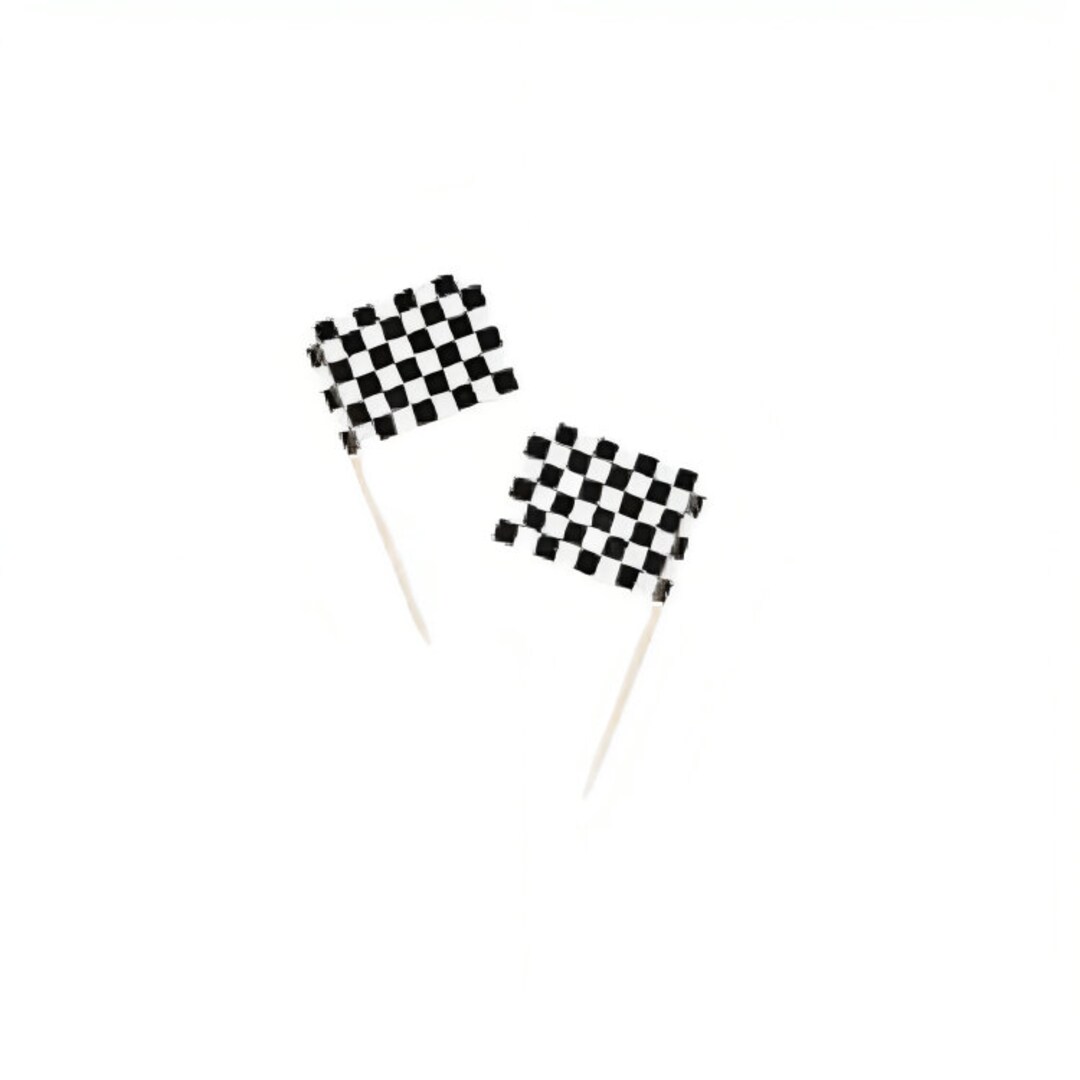 Checkered Flag Party Toppers 50ct | Checkered Picks | Checkered Cake ...