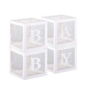 Personalized White Balloon Box Block, Baby Name Balloon Box, Custom ...