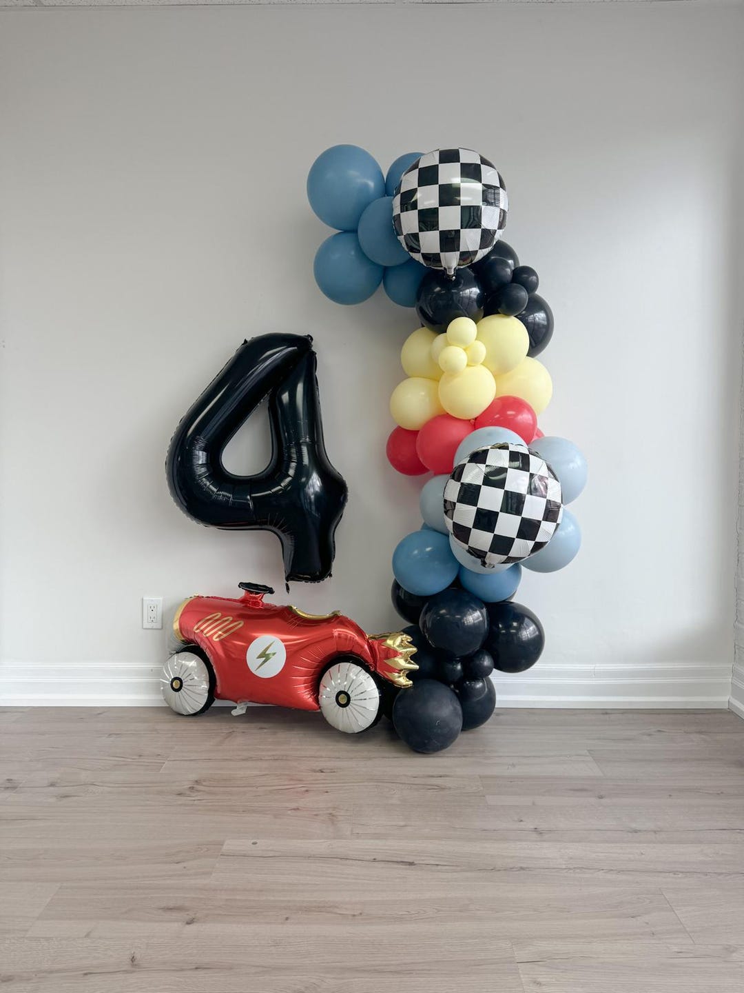 Race Car Theme Balloon Garland Kit Boy 1st Birthday Muted Car Balloon ...