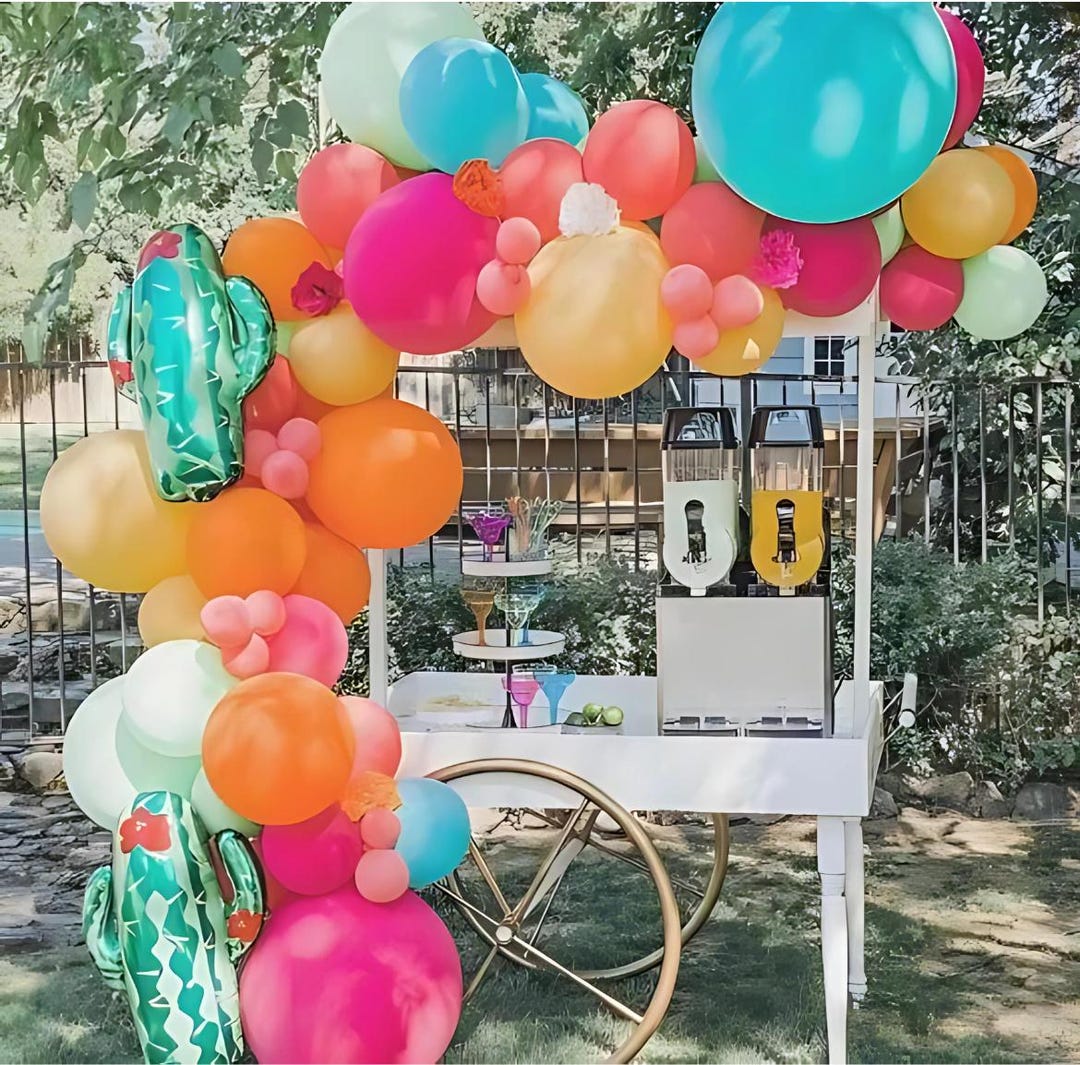 Taco Fiesta Balloon Garland DIY Kit | Rainbow Balloon Arch | Cactus ...