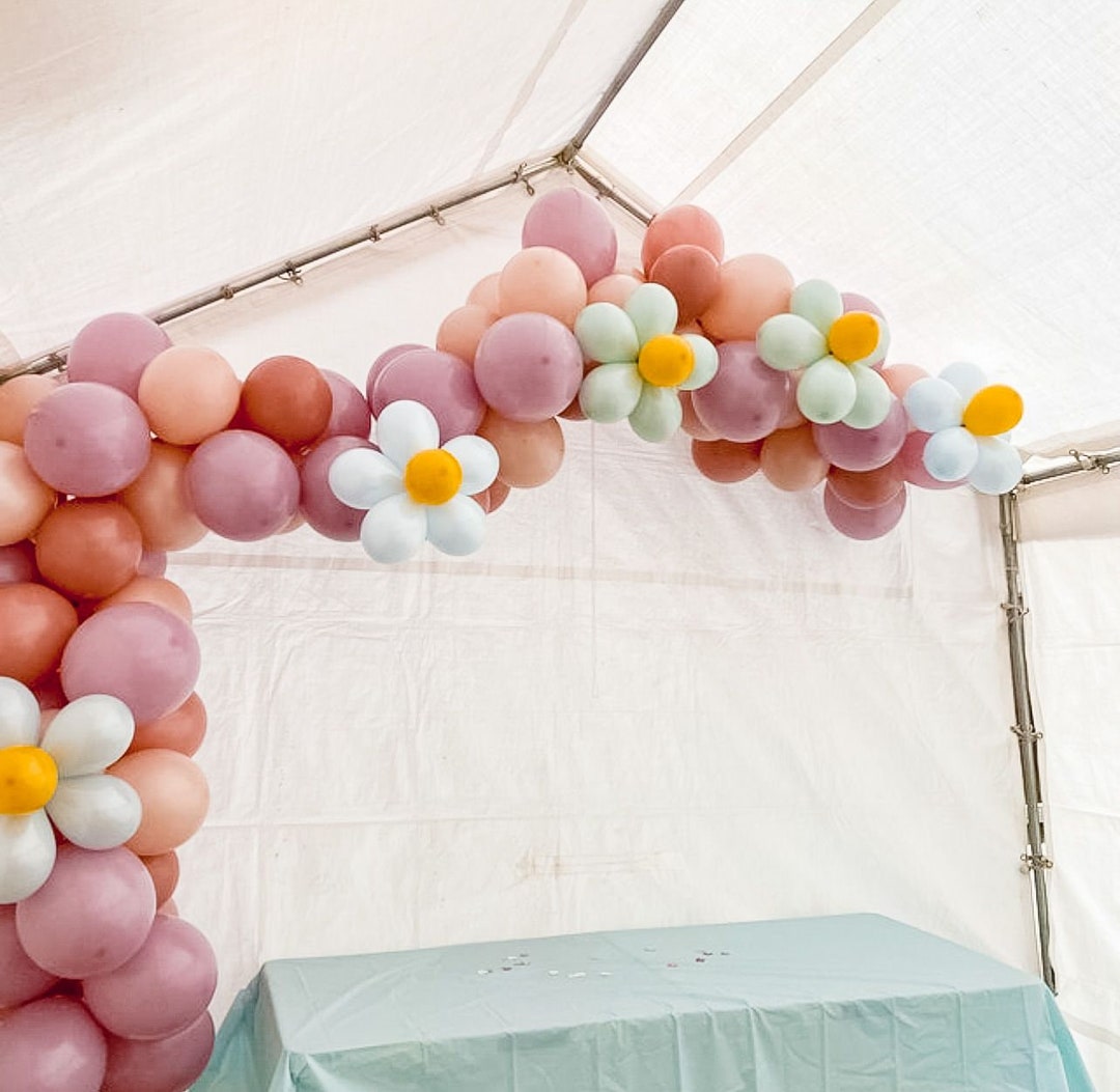 DIY Dusty Rose Pastel Colored Balloon Arch Kit, Daisy Floral Balloon ...