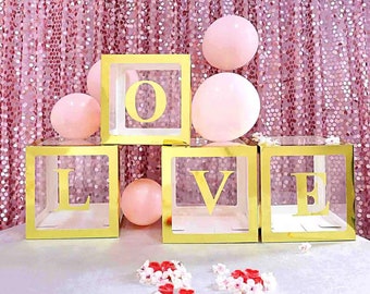 Personalized White Balloon Box Block, Baby Name Balloon Box, Custom ...