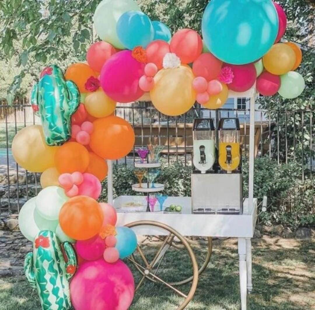 Taco Fiesta Balloon Garland DIY Kit Rainbow Balloon Arch Cactus Balloon ...