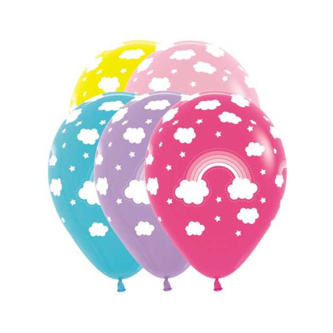Large Rainbow Cloud Balloons, 11'' Latex Rainbow Birthday Party ...