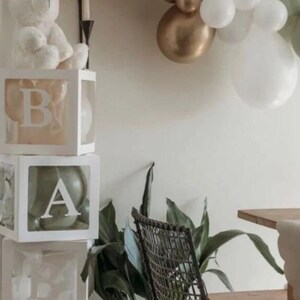 Personalized White Balloon Box Block, Baby Name Balloon Box, Custom ...