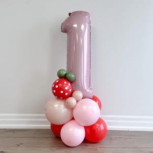 Strawberry Balloon Tower Kit A Berry First Birthday Balloon Sculpture ...