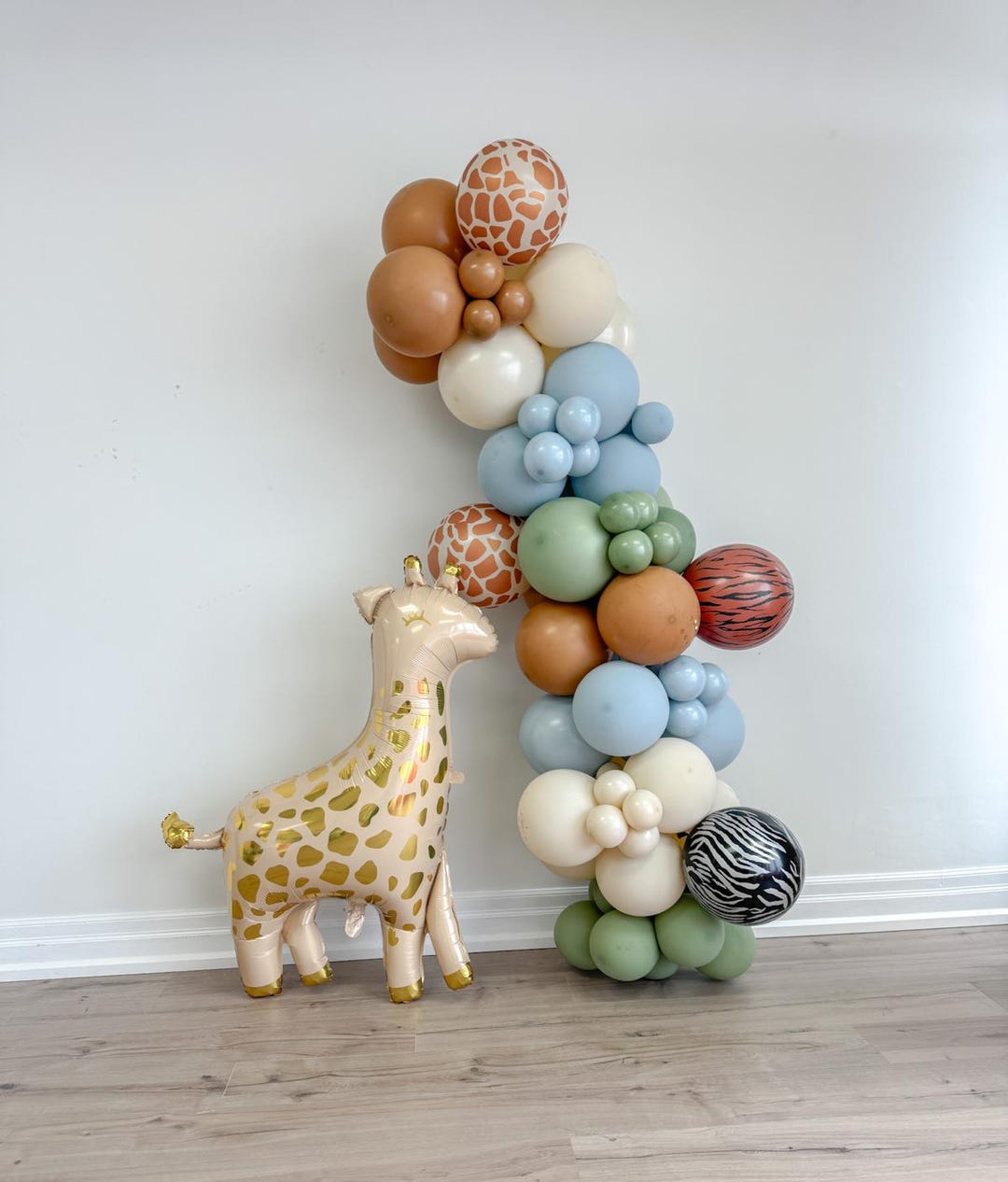 Safari Party Animal Themed Gold Giraffe Balloon Arch Kit Boy First ...