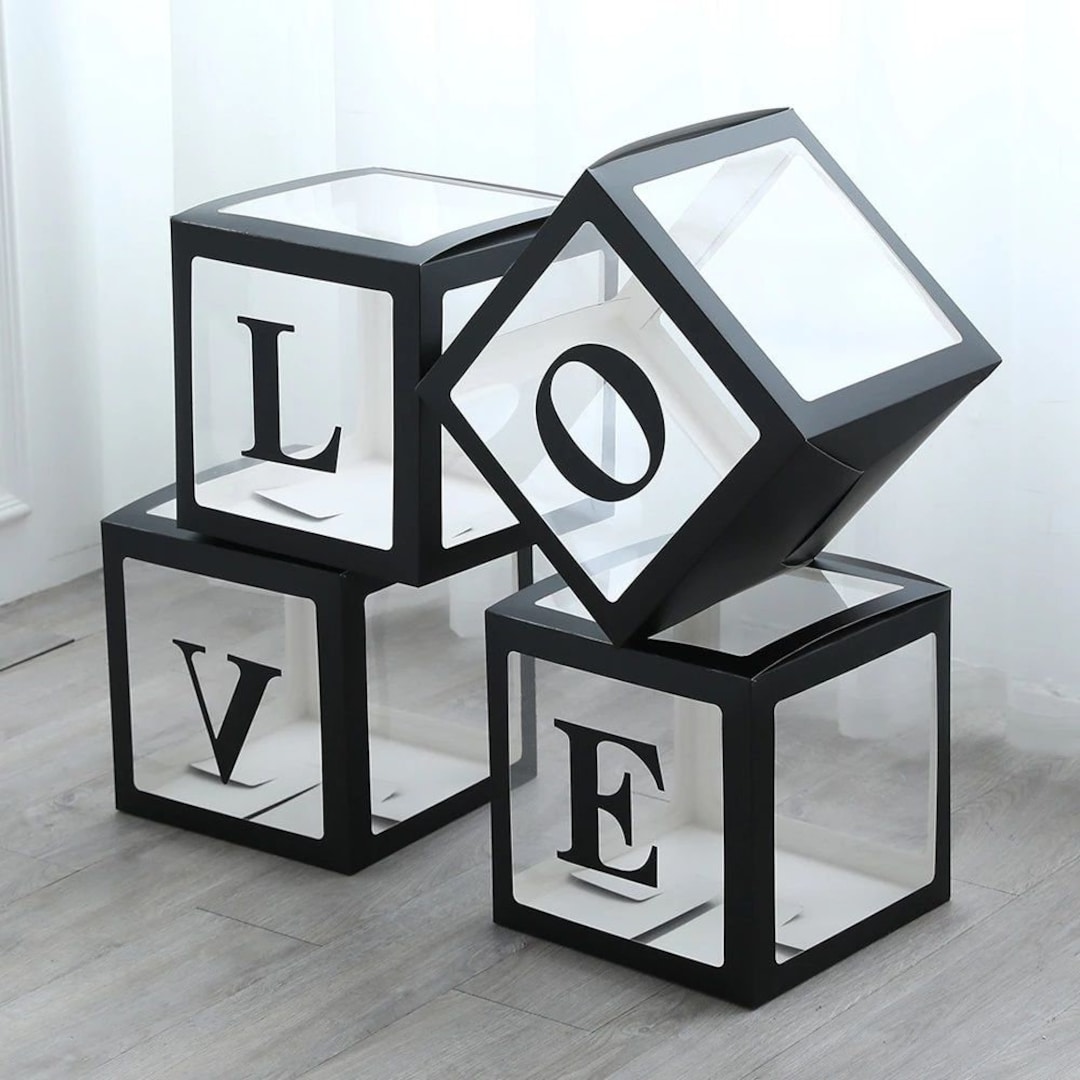 Custom Black Love Balloon Boxes, Special Occasion Decoration, Gender ...