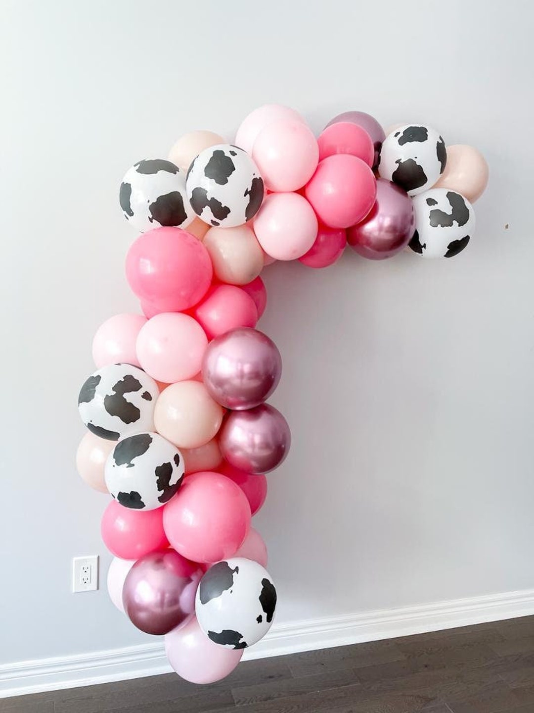 Pink Cow Girl Holy Cow I'm One Farm Themed Southern DIY Balloon Garland ...