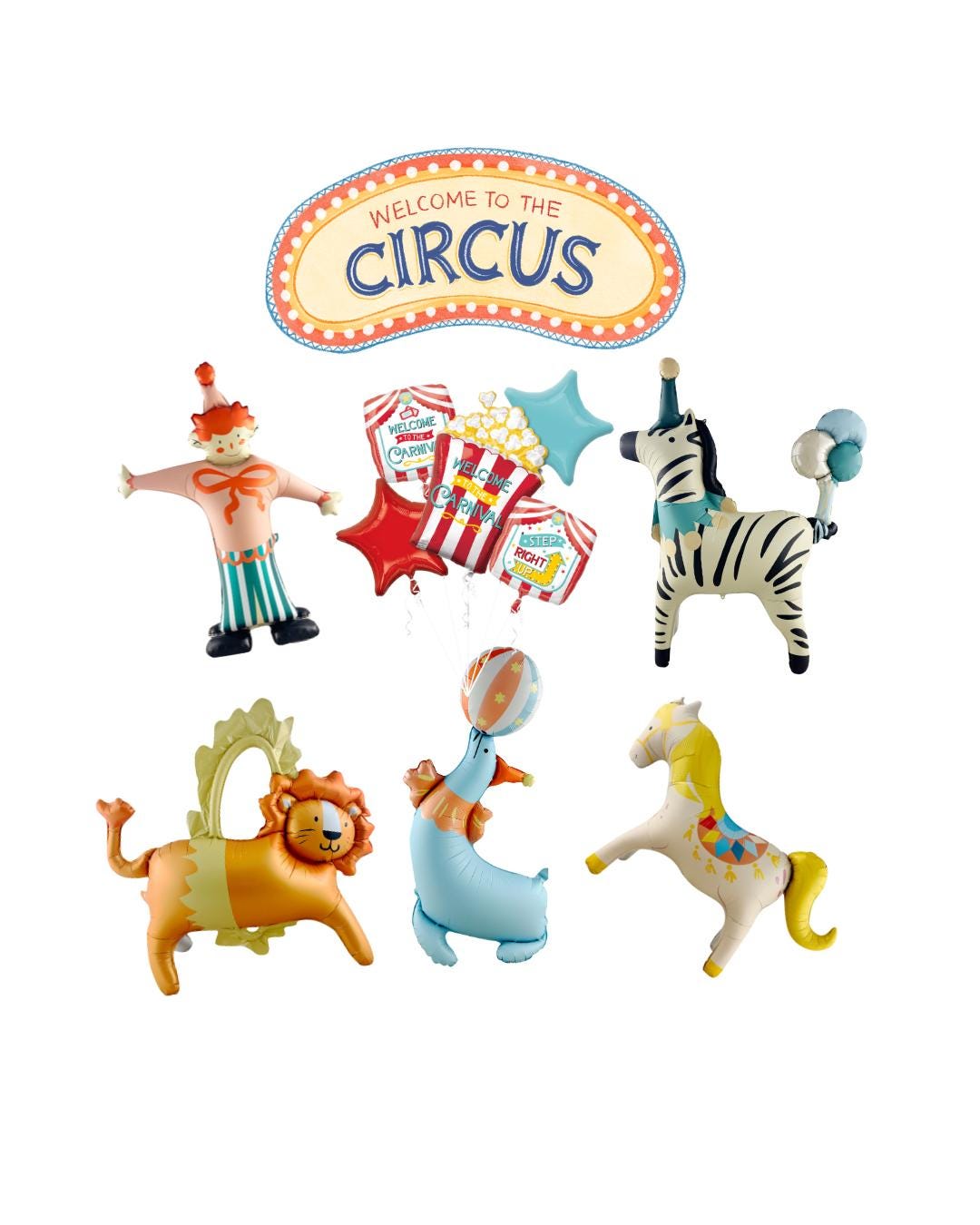 Vintage Circus Theme Balloons, Carnival Birthday Decor, Circus Carousel ...