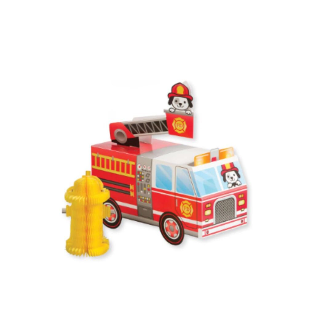First Responders Centerpiece Set | Firefighter Party Decor | Fire Truck ...