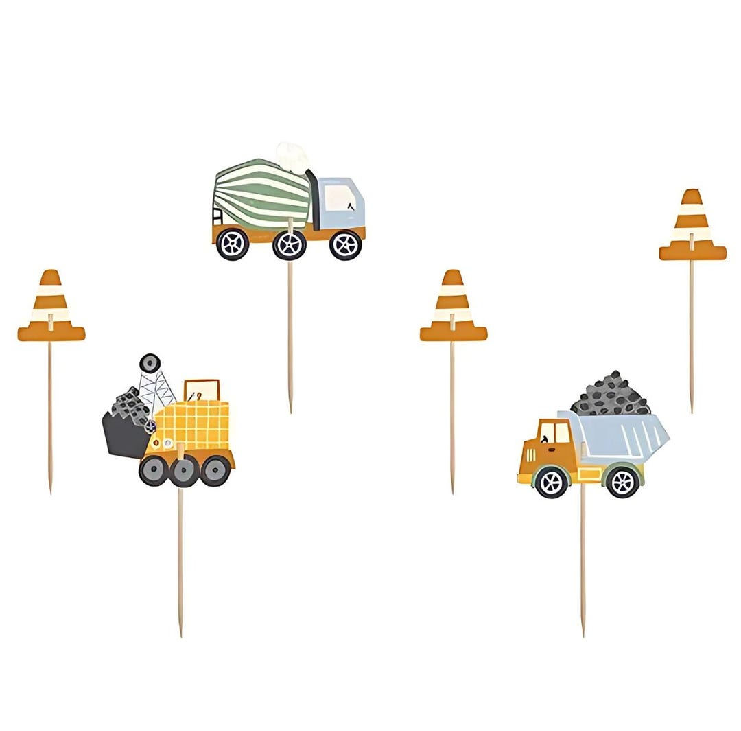 Construction Themed Cake Toppers | Construction Vehicles Cupcake Topper ...