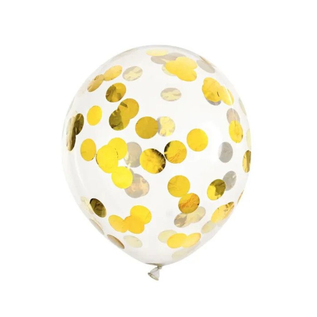Gold Confetti Balloons | Gold Decor | Gold Circle Confetti Balloons ...
