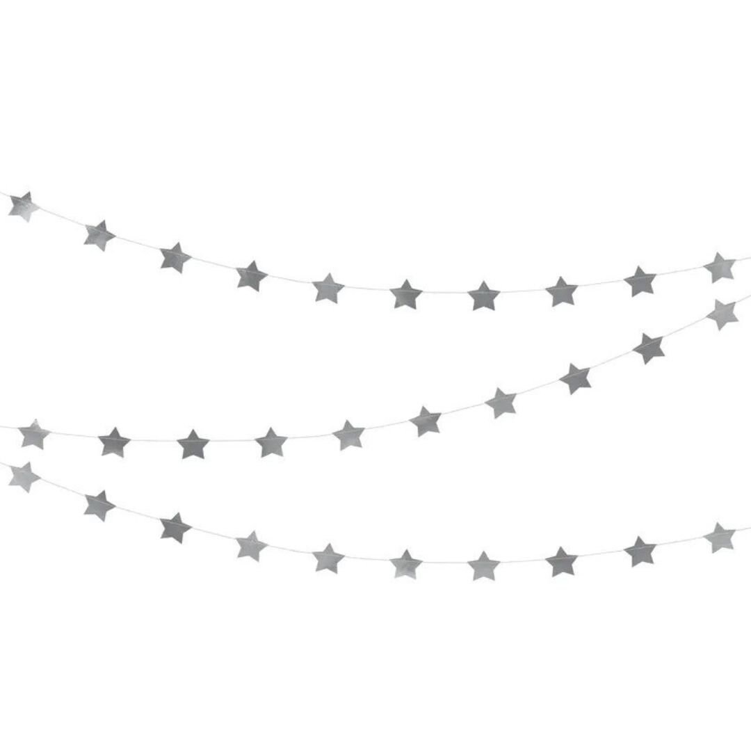 Silver Star Garland | Twinkle Twinkle Little Star | Silver Star Banner ...