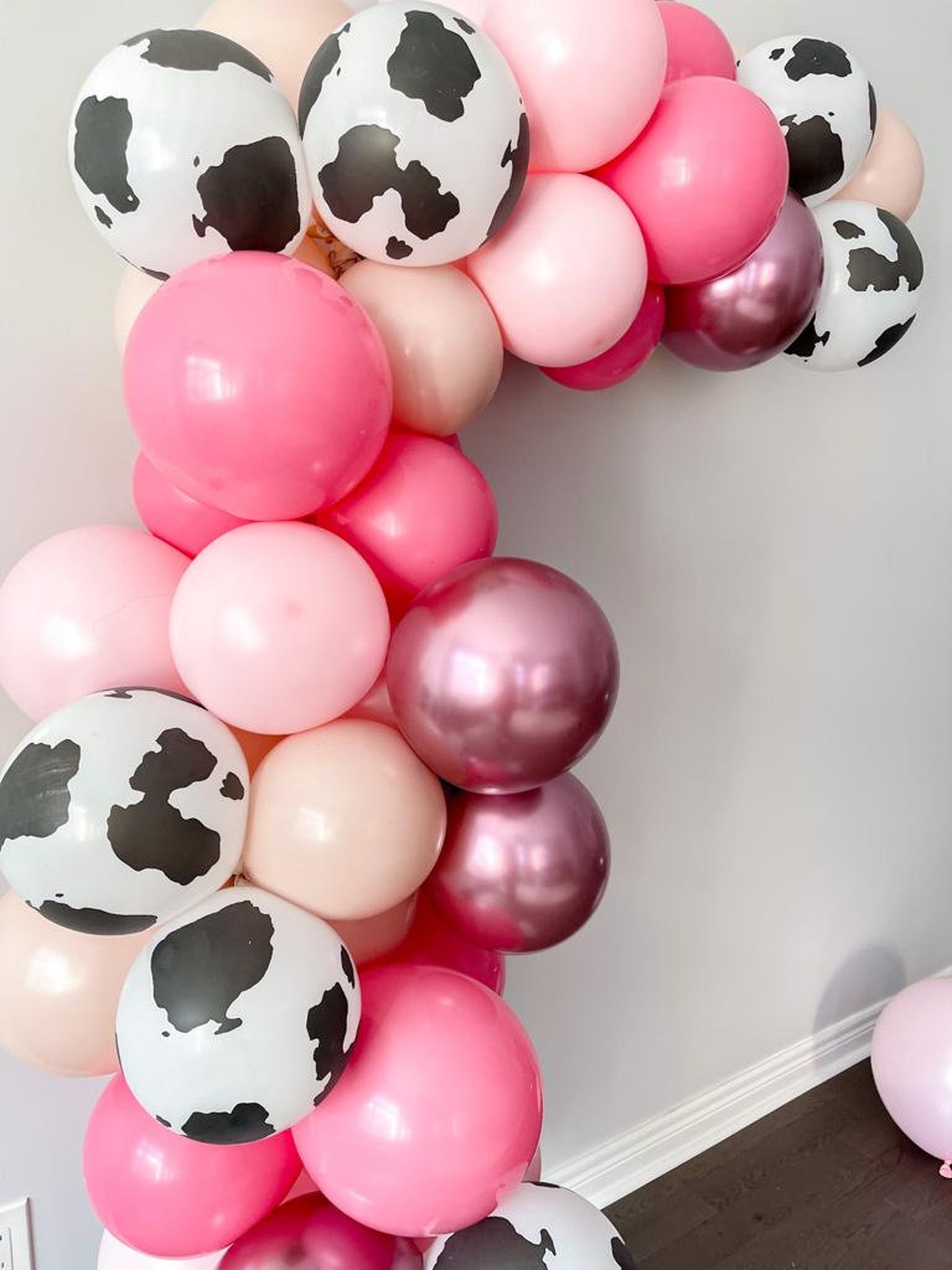 Pink Cow Girl Holy Cow I'm One Farm Themed Southern DIY Balloon Garland ...