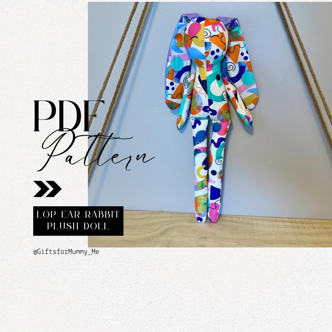 Rabbit/bunny Plush Doll Sewing Pattern, Doll Patterns, Plush Doll ...