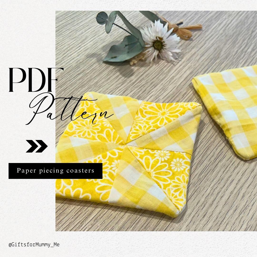 Coaster Sewing Pattern, Foundational Paper Piecing Sewing Pattern ...