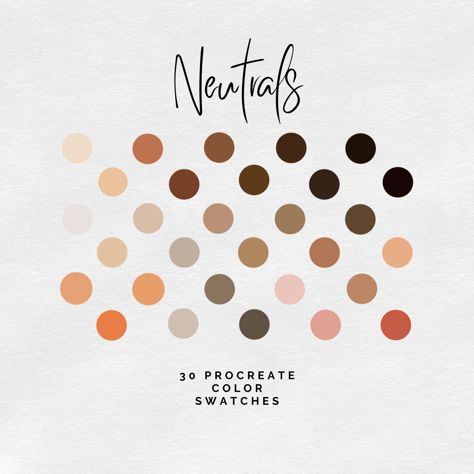 Neutrals Procreate Color Palette - Etsy