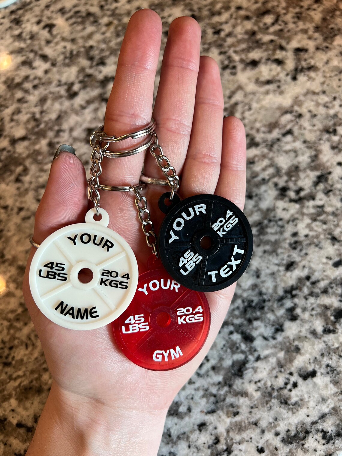 Customizable 45 LB Weight Keychain - Etsy