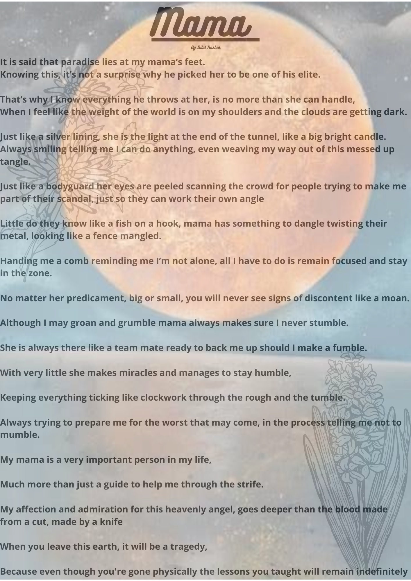Mama Poem Digital Download - Etsy