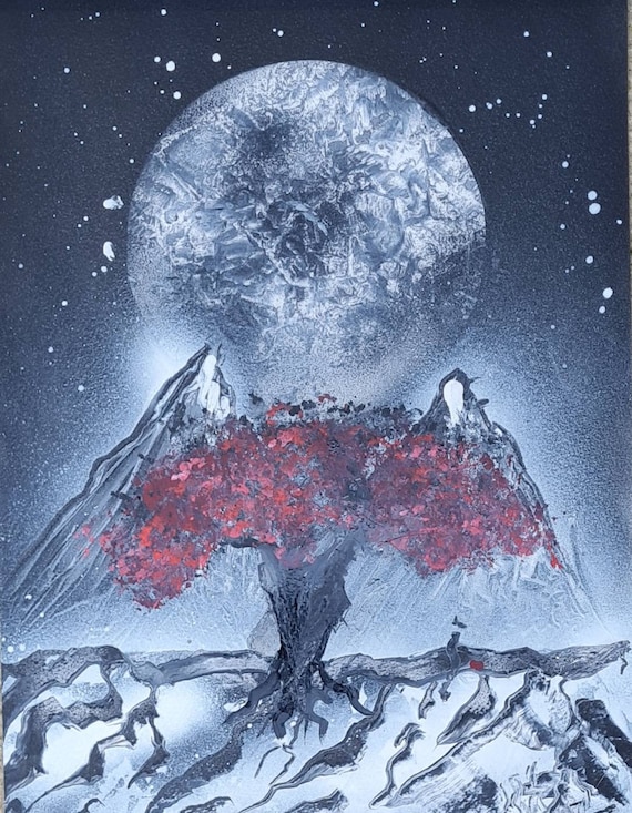 Spray Paint Art Moon