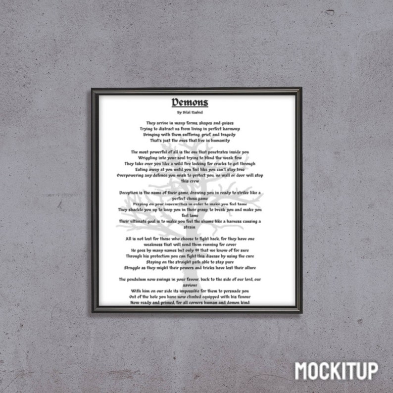 Demons Poem Digital Download - Etsy Ireland