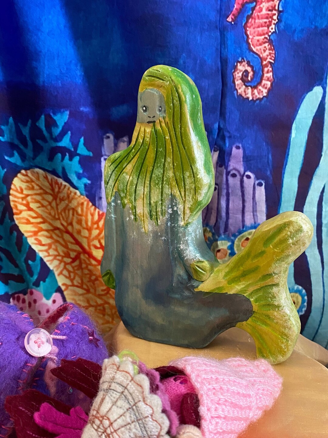 Blue Man O’the Minch Scottish Merman Mythical Wooden Toy Figure - Etsy