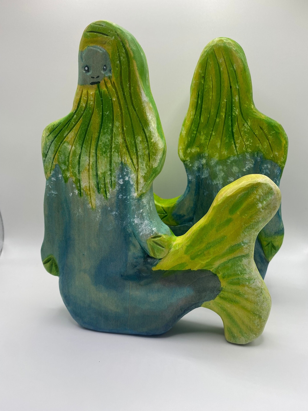 Blue Man Othe Minch Scottish Merman Mythical Wooden Toy Figure - Etsy