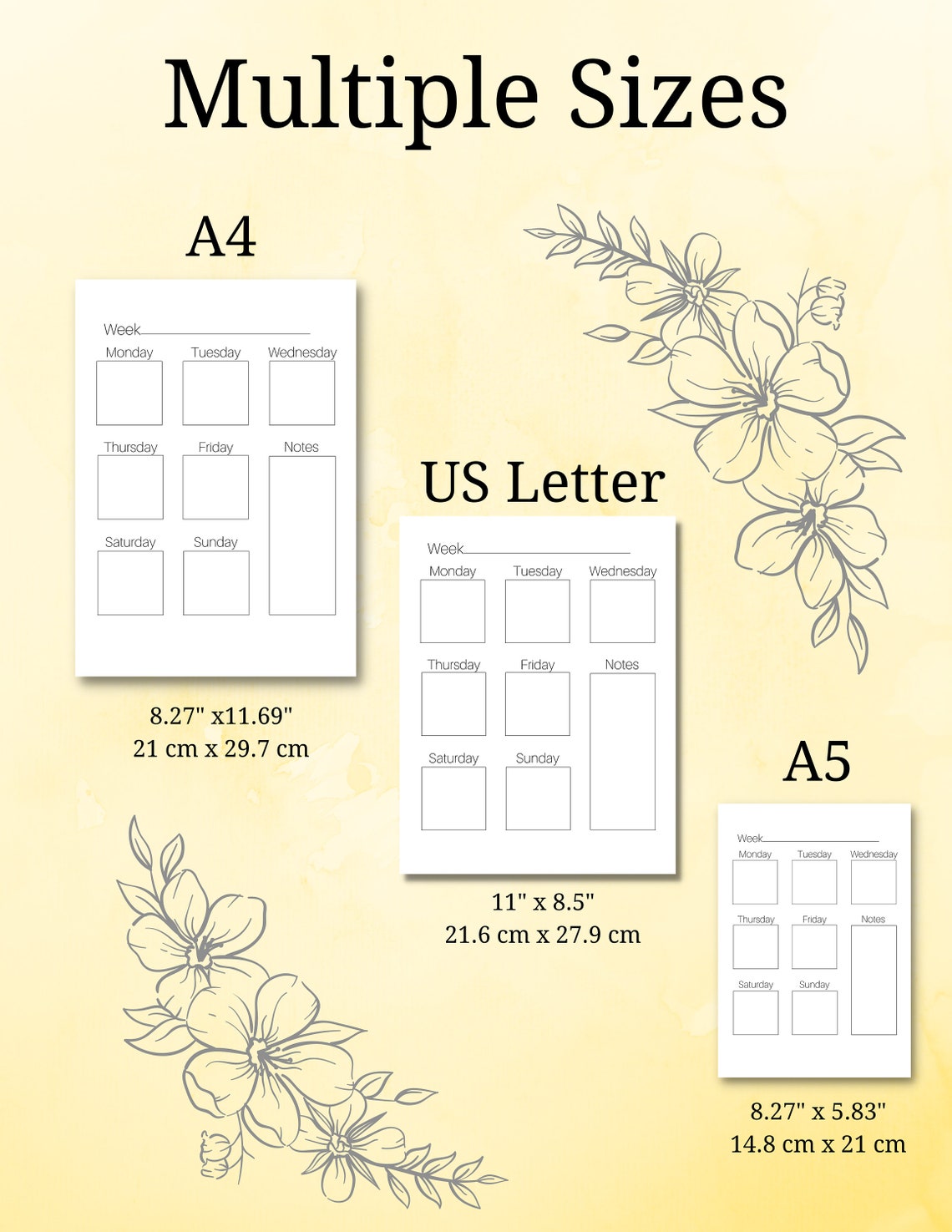 Printable Minimalist Weekly Planner for Goal Setting, To-do List, or ...