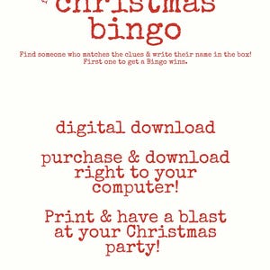 Christmas Mingle Bingo Game – Festive Holiday Party Activity, Printable ...