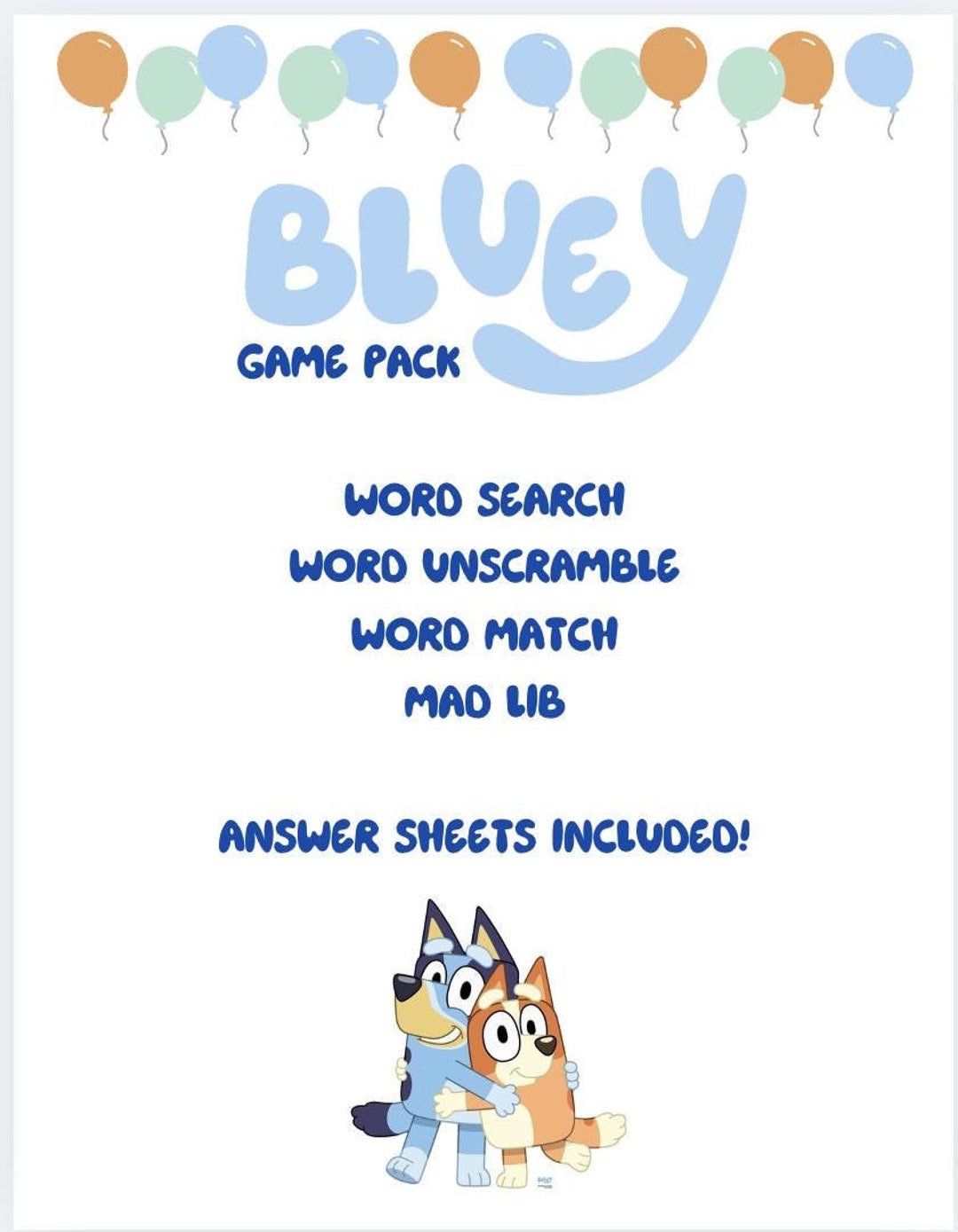 Bluey Game Pack - Fun Family Games & Activities for Kids | Four ...