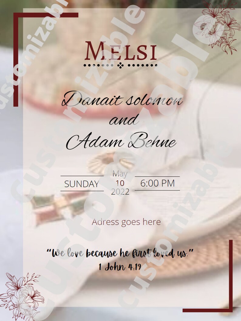 Habesha Melsi/melse Wedding Invitation. - Etsy