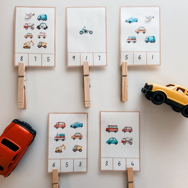 Count and Clip Cards - Etsy