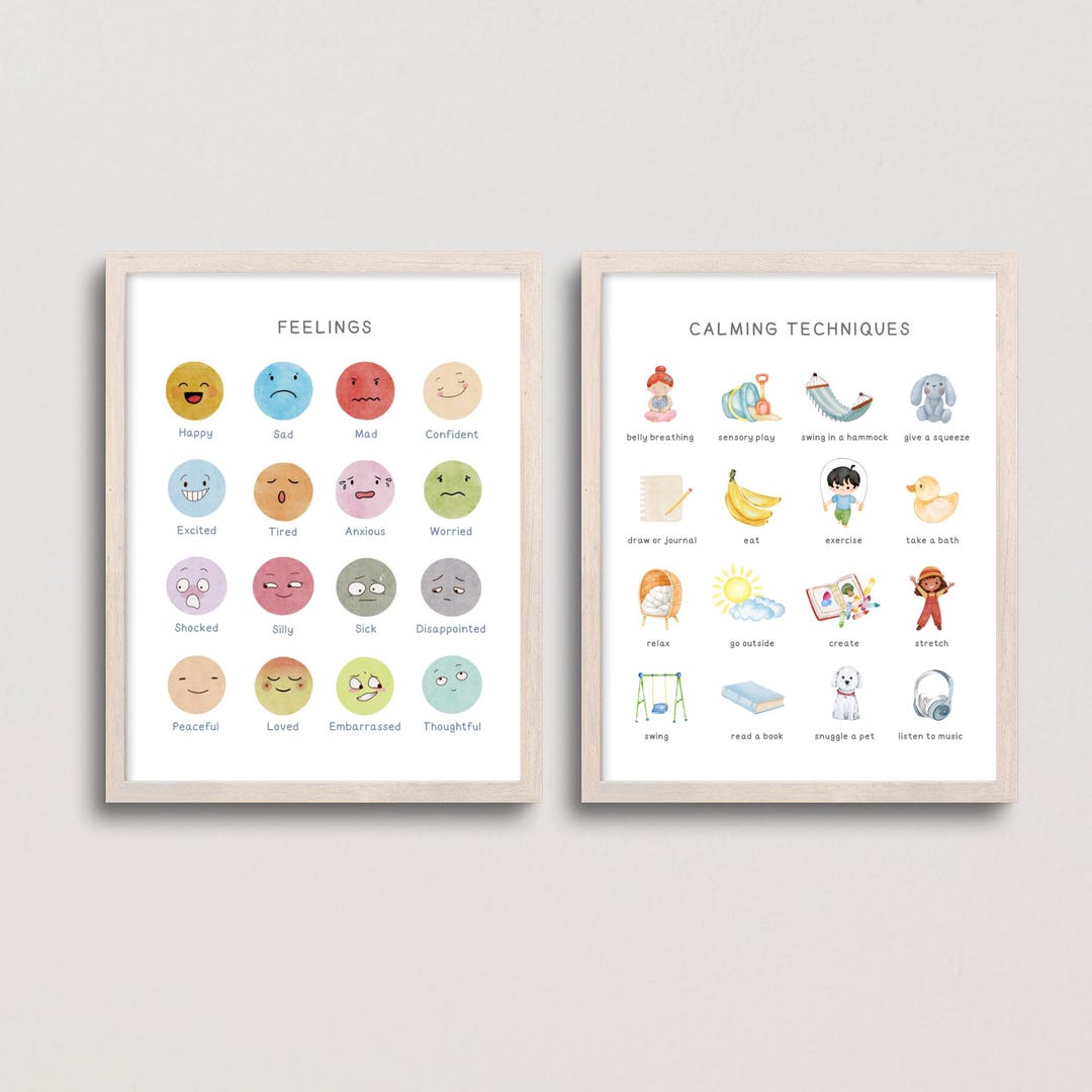Feelings and Calming Techniques Posters, Emotions Chart Calming Corner ...