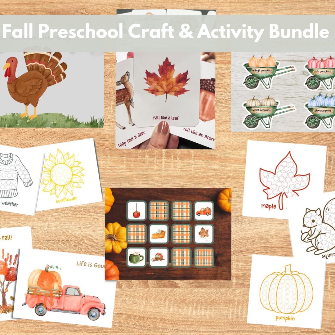 Fall Preschool Activities Bundle, Fall Coloring Pages, Fall Preschool ...