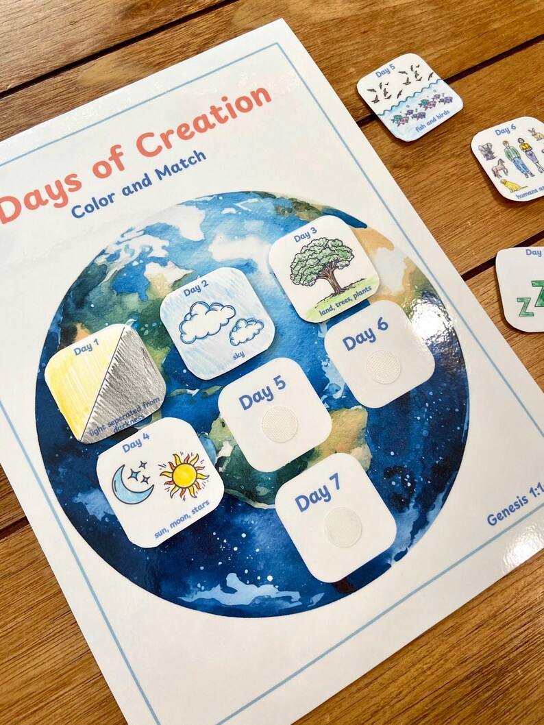 God's Creation Activity, Homeschool Bible Lesson (digital Download) - Etsy