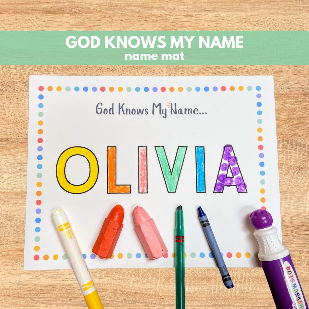 God Knows My Name Activity, Editable Name Mat (digital Download) - Etsy